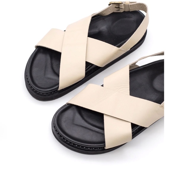 liberte leather | Shoes | New Liberte Leather Capri Sandals In Ivory ...